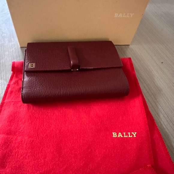 Bally | Bags | Bally Womens Deep Red Leather Wallet Vintage Full ...